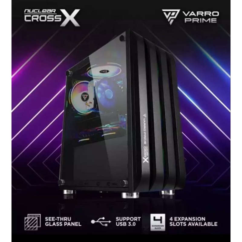 Varro Prime Nuclear Cross X Black Gaming PC Case | Shopee Malaysia