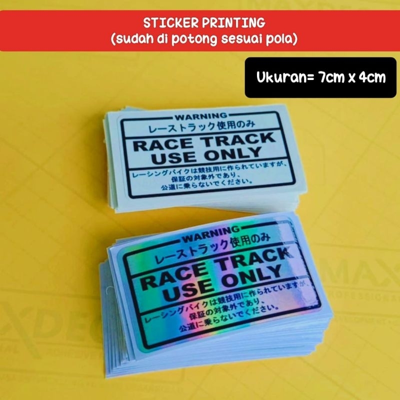 Race TRACK USE ONLY NEW printing sticker | Shopee Malaysia