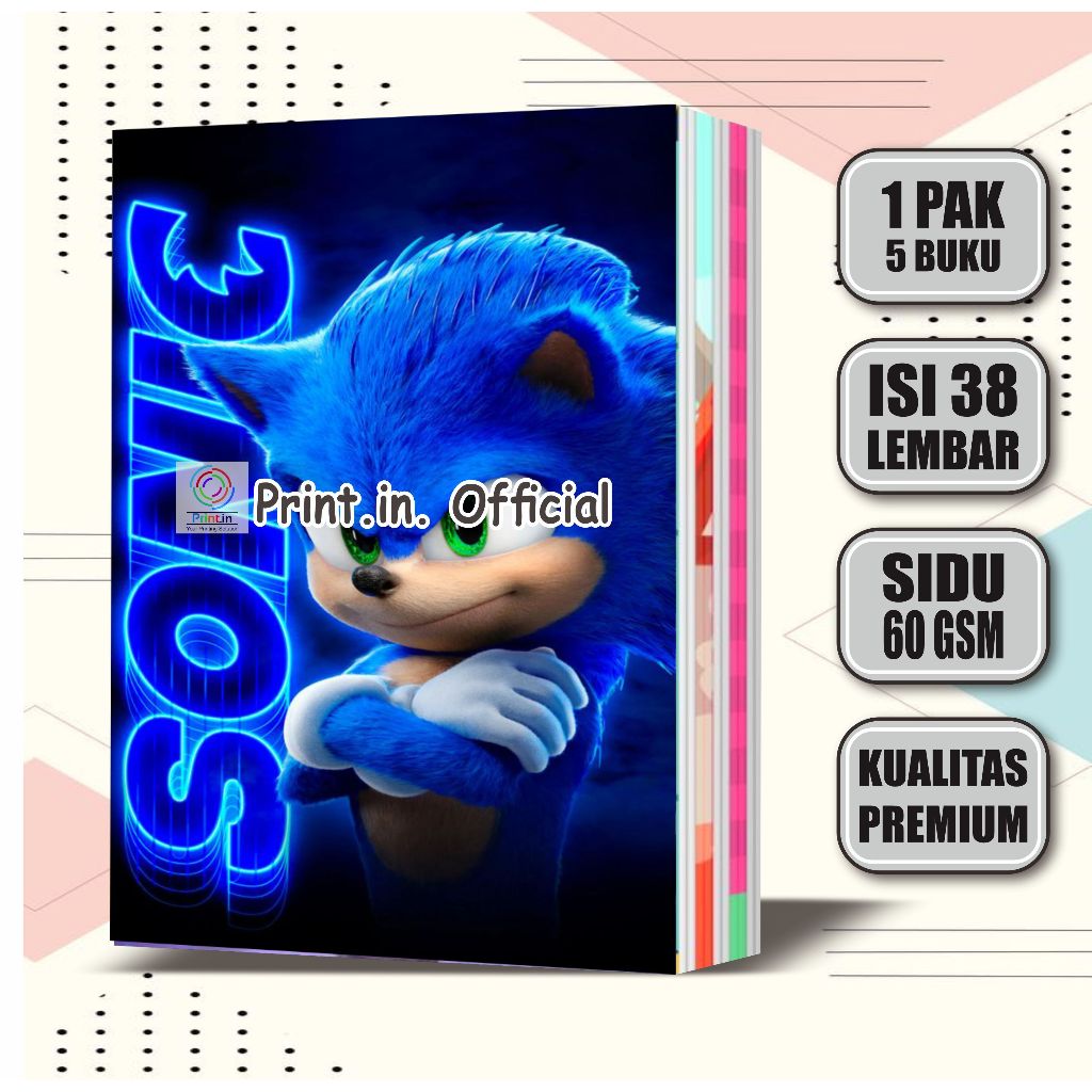 38 Sheets Custom Sonic Writing Book/School Writing Book | Shopee Malaysia