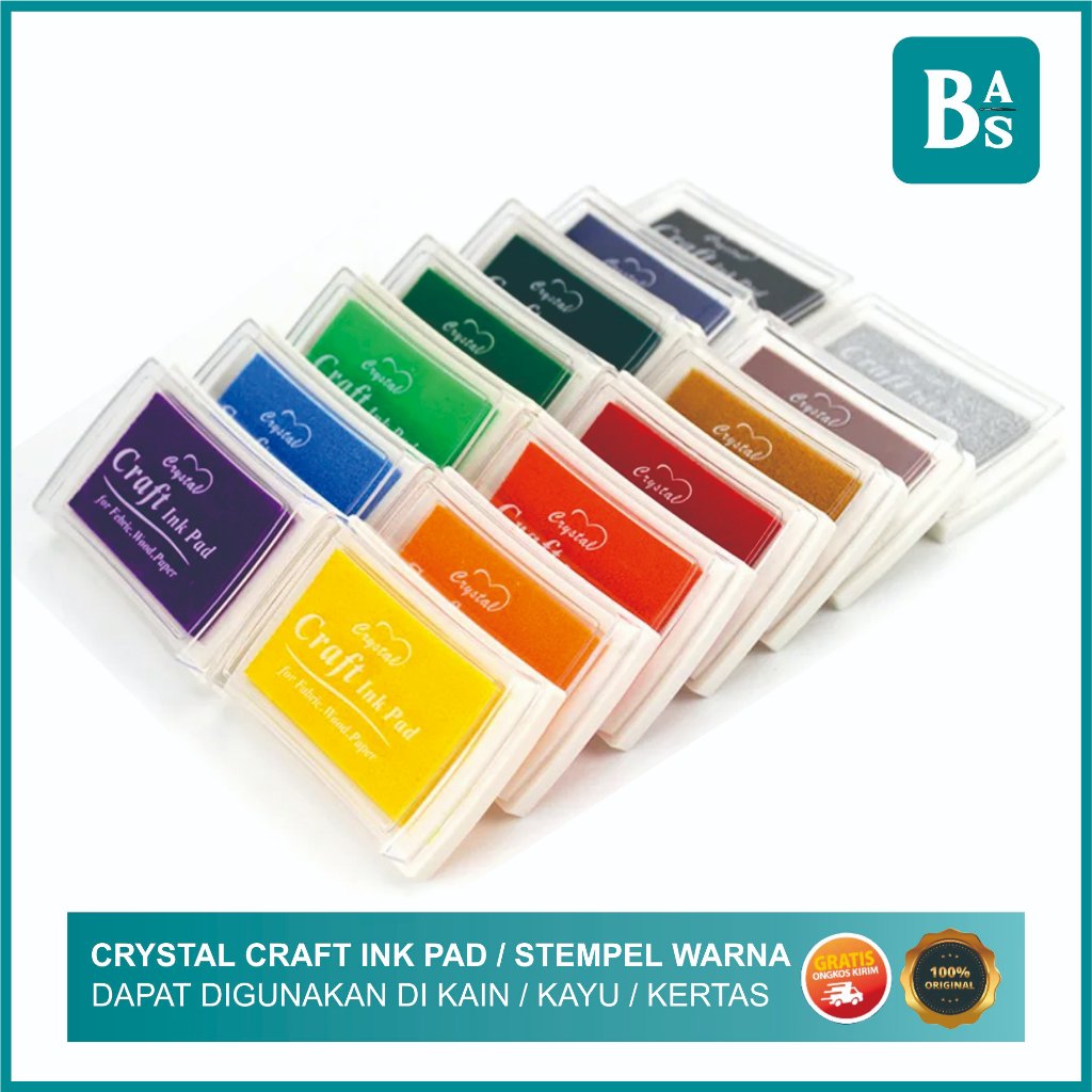 KAYU PERALATAN Crystal Craft Ink Stamp Pad/Colorful Stamp Ink/Can Be ...