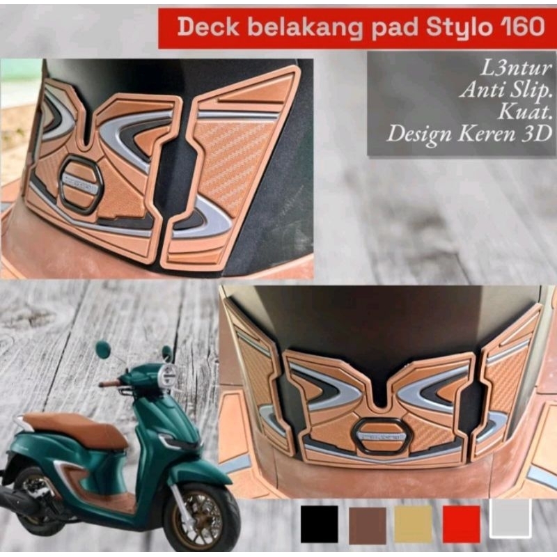 Stylo 160 rear deckpad sticker for honda stylo 160 premium rubber ...