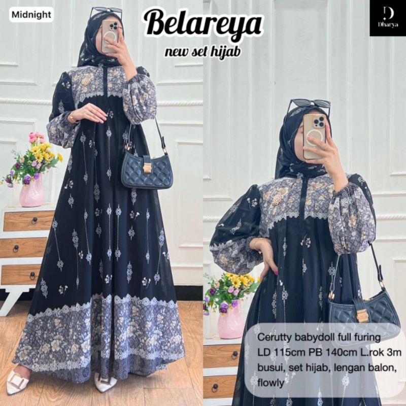Balareya Flower HIJAB Dress SET HIJAB SET BY DHARYA | Shopee Malaysia