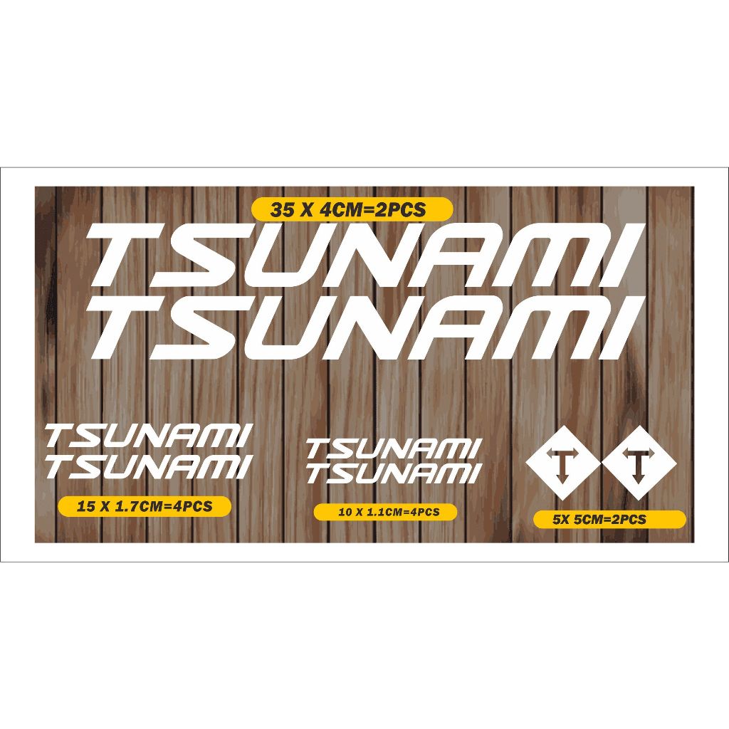 Tsunami fixie frame cutting sticker, tsunami bicycle sticker | Shopee ...