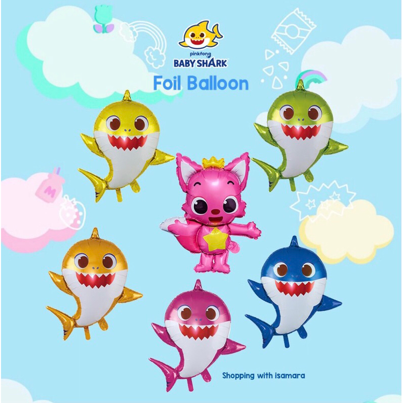 Pinkfong Baby Shark Foil Balloon/Party Balloon | Shopee Malaysia
