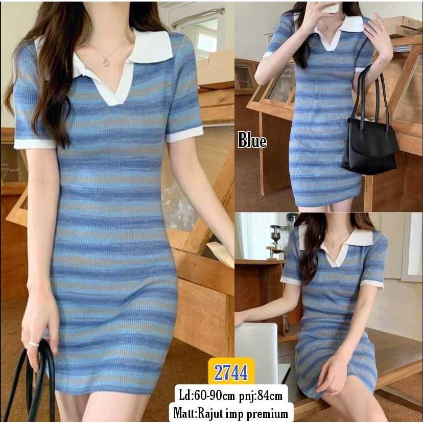 Premium IMPORT BKK 2744 4E DRESS KNIT KNIT IMP BANGKOK JUMBO BIGSIZE ...