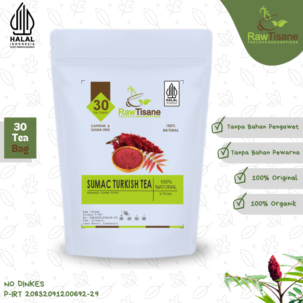 MERAH Raw TISANE Sumac Turkish Tea: Red Turkish Sumac Tea Contains 30 ...