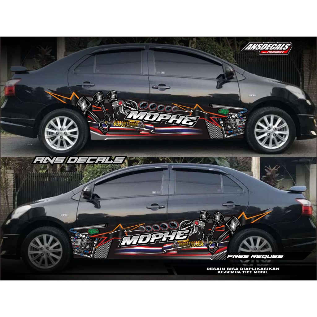 Car SIDE BODY STICKER DECAL AND CAR STICKER VARIATIONS RACING CAR ...