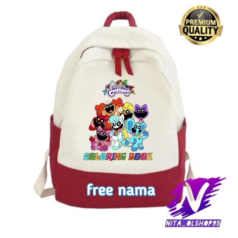 Children's BACKPACK BAG SMILING CRITTERS COLORING BOOK | Shopee Malaysia