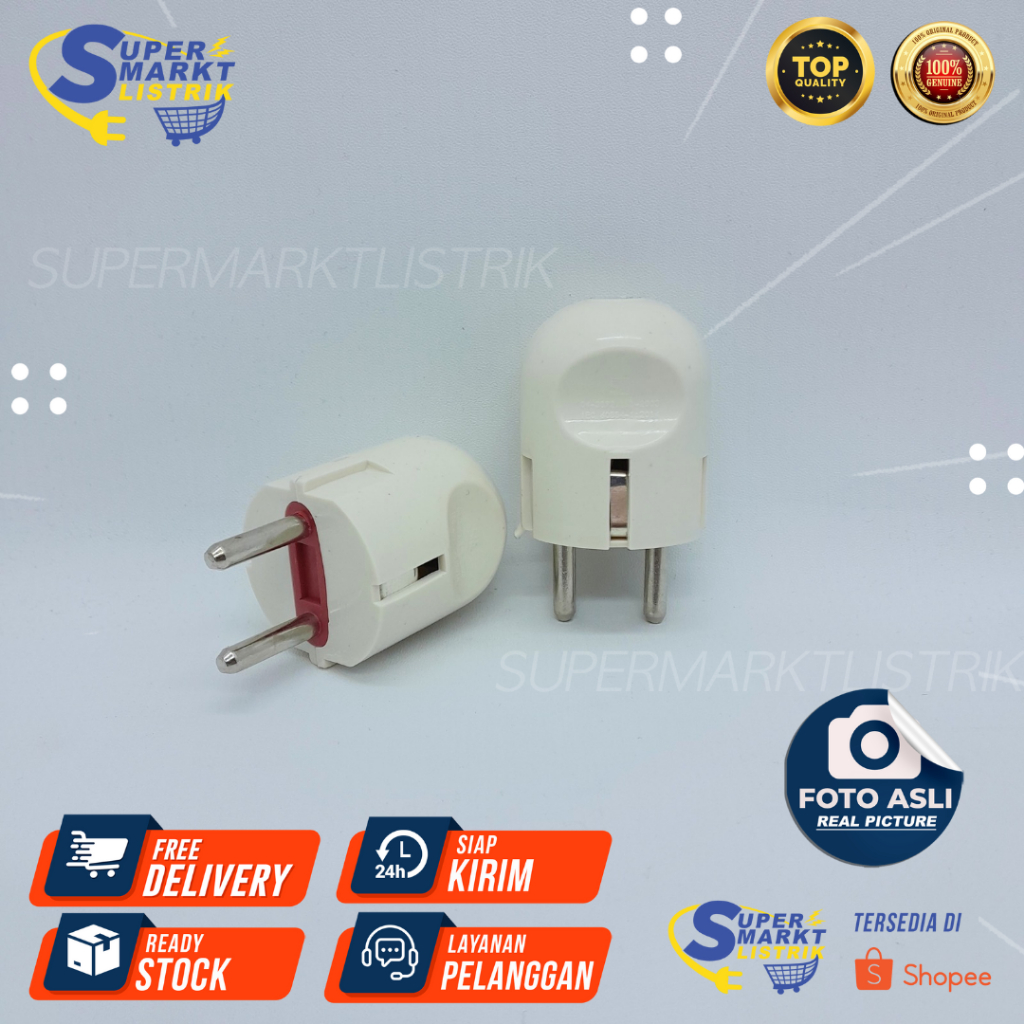 PUTIH Round Ground Plug White Endok Electrical Plug SNI Dexicon ...