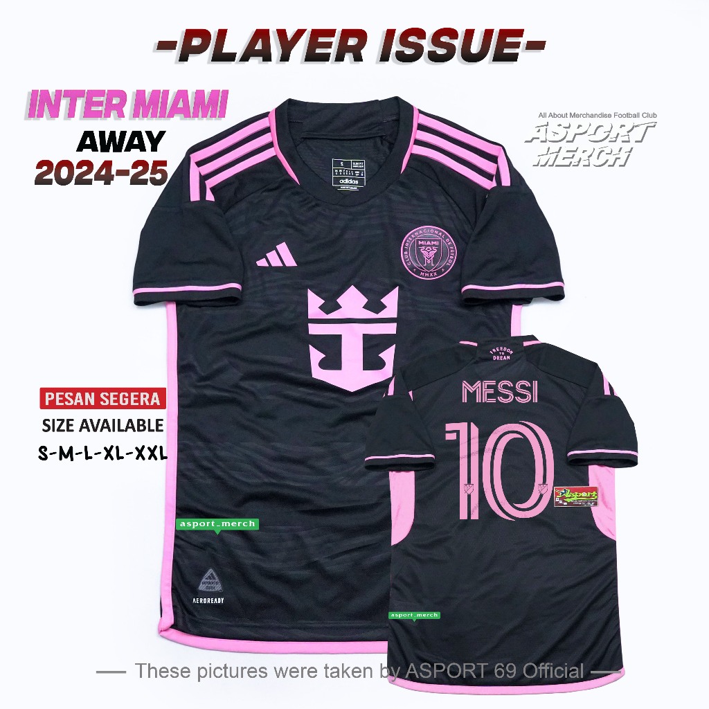 Player ISSUE NEWEST INTERMIAMI AWAY FOOTBALL JERSEY 2024 2025 PLAYER ...