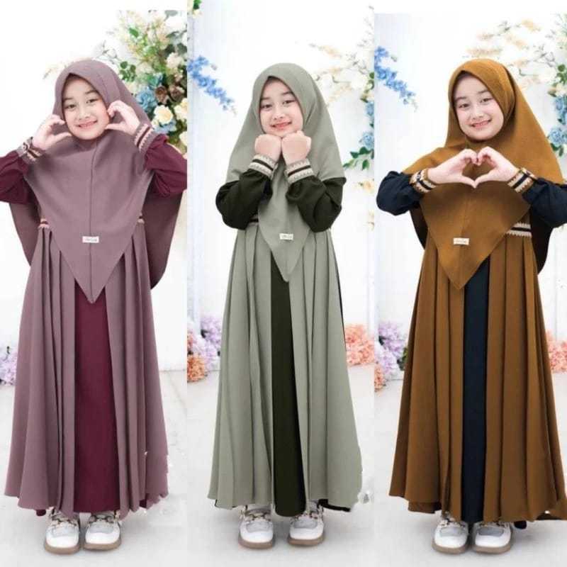 Eid al-Fitr 2025 ryana children's Gamis set khariar aged 5-13 years ...