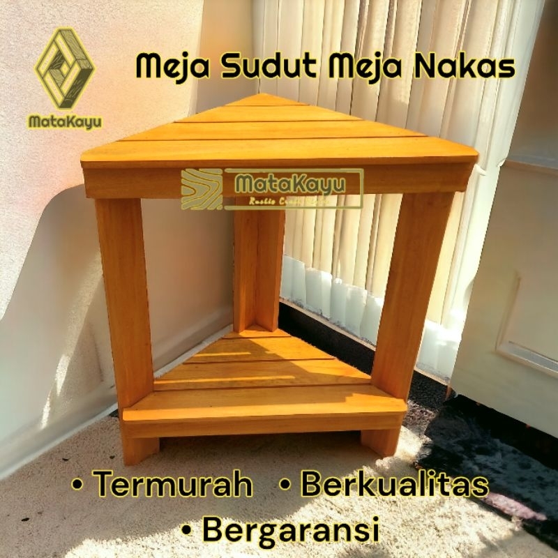 KAYU Wooden Corner table Triangle table coffee table Minimalist wood ...
