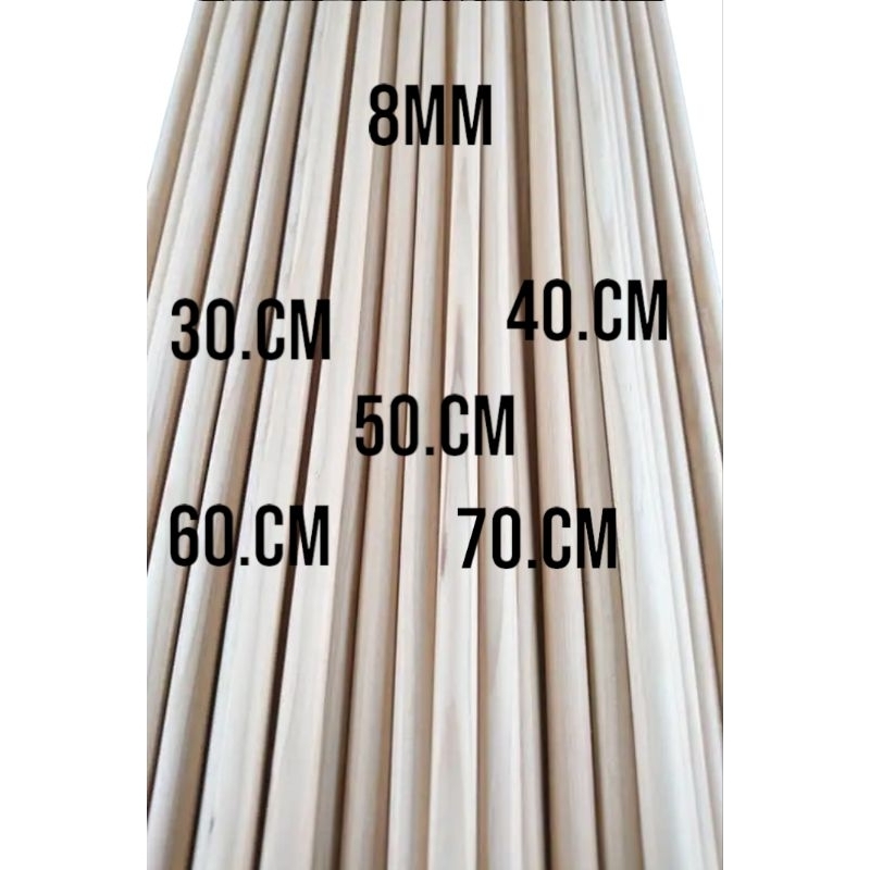 KAYU Dowel Wood 8MM Dutch Teak Smooth macrame Wood Stick (Round) | Shopee Malaysia