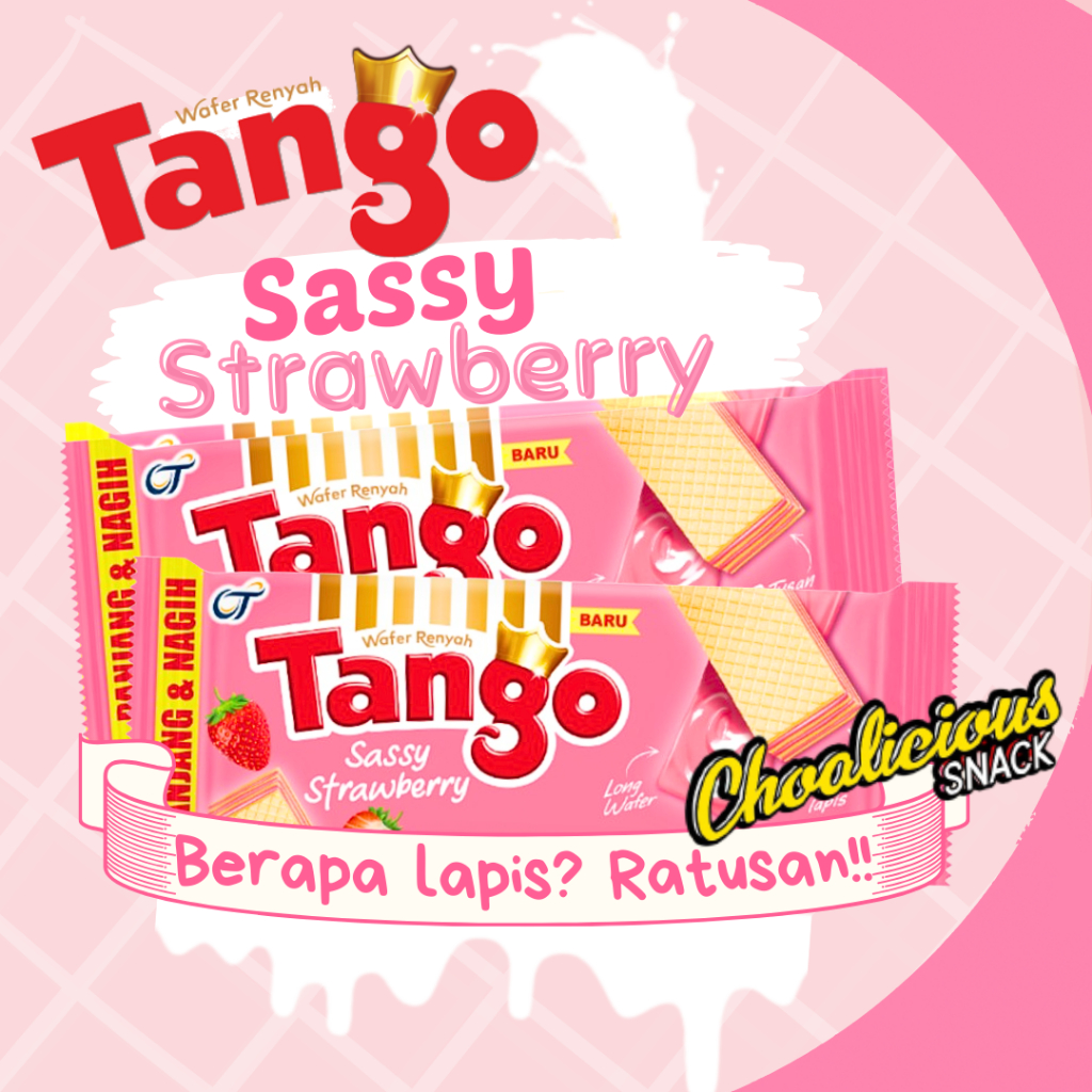 Wafer TANGO Sassy Strawberry Delight Wafer Cream Crispy Snack 110 grams ...