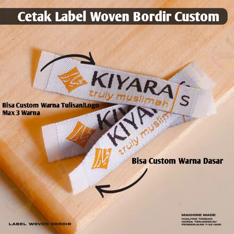 Custom Woven Labels Embroidered Clothes Labels Hijab Labels 1.5x5cm ...