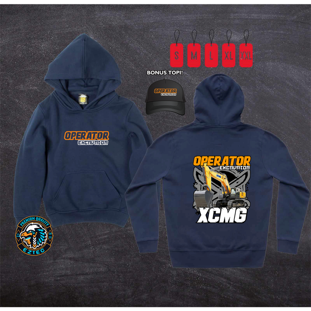Hoodie JUMPER XCMG EXCAVATOR OPERATOR SCREEN PRINTING DESIGN COOL ...