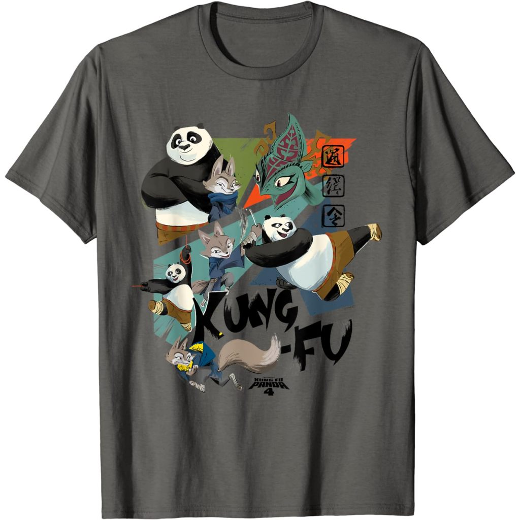 Kids T-Shirt DreamWorks Kung Fu Panda 4 Kung Fu collage T-Shirt Fashion ...