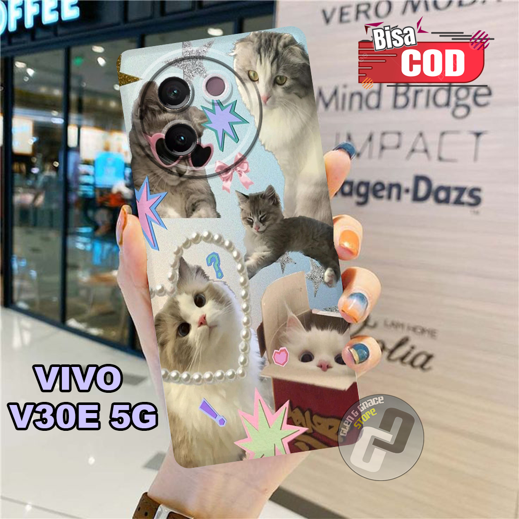 New G41-Case Pro Camera VIVO V30E 5G 2024 -Silikon V30E 5G 2024- Cat Motif- Softcase V30E - Pro ...