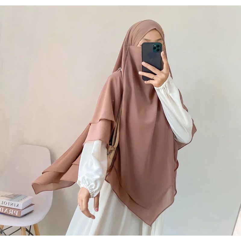 FRENCH KHIMAR FX CERUTY FREE CADDAR STRAP/ INSTANT HIJAB NIQAB | Shopee ...
