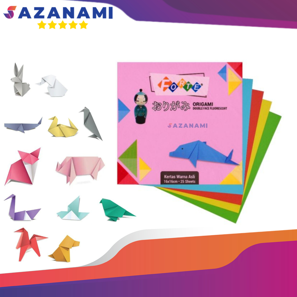 Origami PAPER 16 X 16 FOLDING PAPER FORTE 2 SIDED COLOR PAPER CONTENTS ...