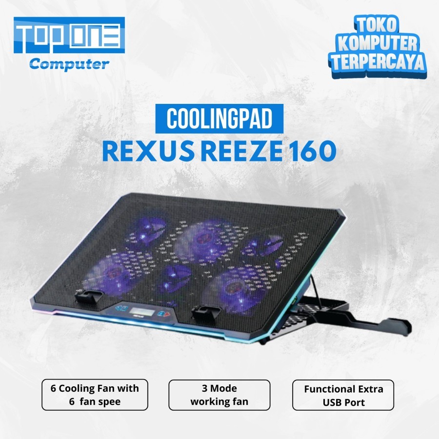 Cooling Pad Laptop Rexus Breeze B160 Fan Laptop RGB Phone Holder ...