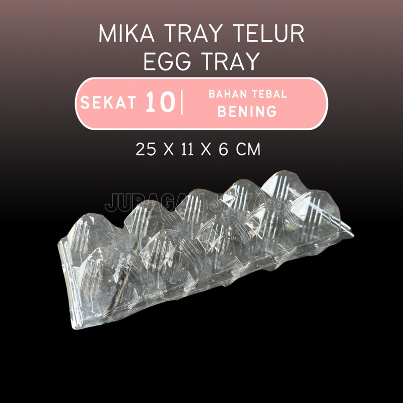 (50 Pcs) Mika Egg Tray Mika Eggs contains 10 Super Thick Clear Material ...
