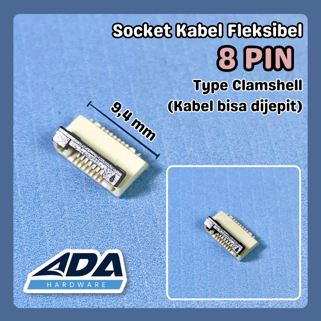 8-pin Flexible Cable Socket Connector Flip Cover Clamshell Type ...