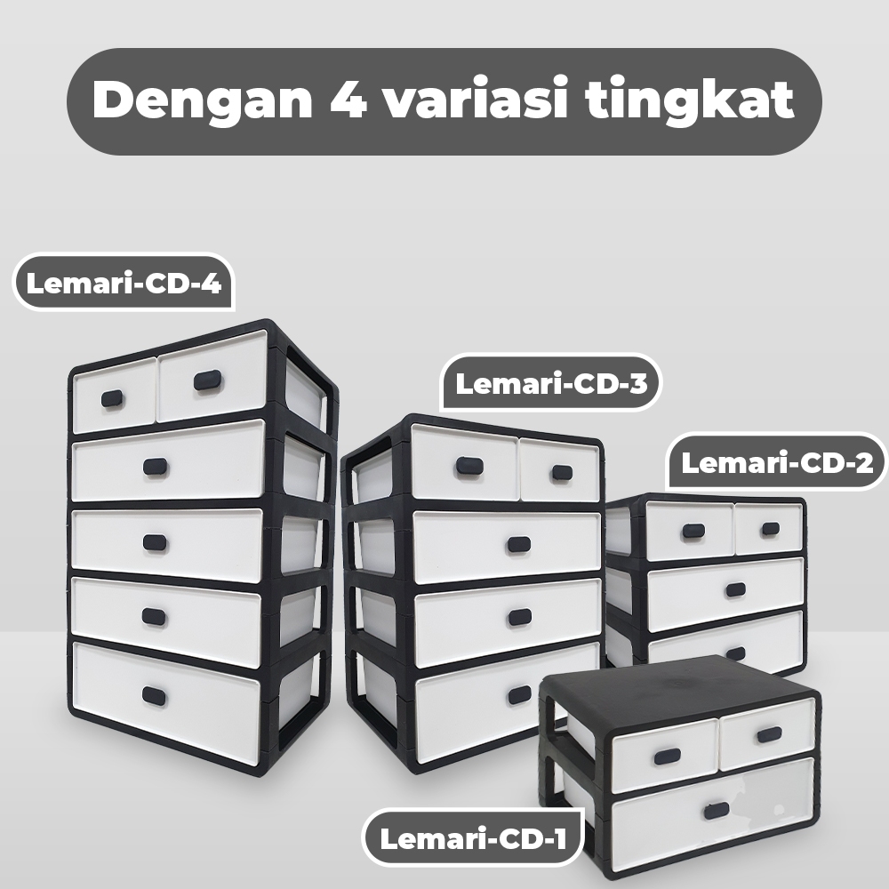 One-c66 Plastic Wardrobe Socks Storage/CD Plastic Drawer Rack 1 2 3 4 Levels Wardrobe ...