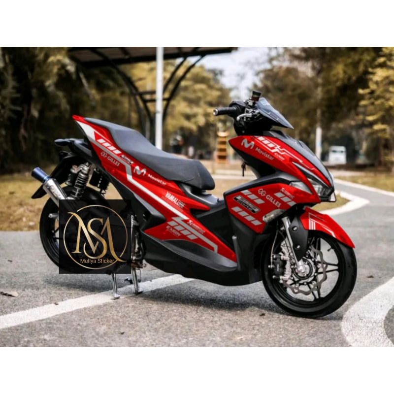 MERAH Aerox old full body decal, red movistar variation | Shopee Malaysia