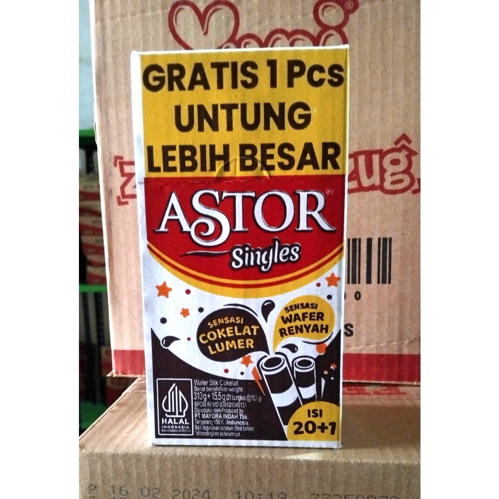 Astor Single New Packaging 1 Box Of 20+1 - Astor Waferstick Chocolate ...