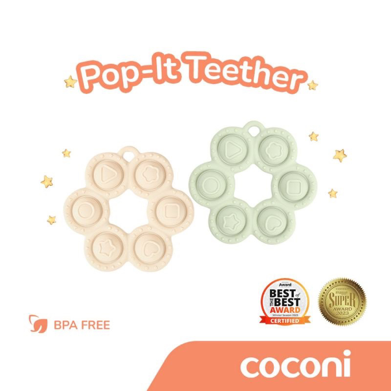 Coconi Pop It Teether Shapes | Pop It Shape Baby Bite Toy | Shopee Malaysia
