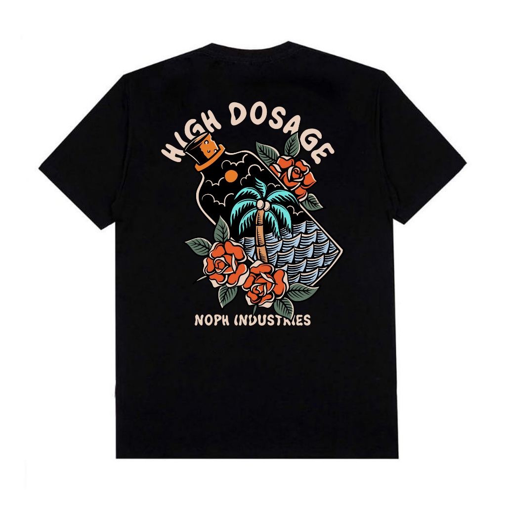 Noph Industries - Tshirt Black - Kaos HIGH DOSAGE Cotton 30s Art Hitam ...
