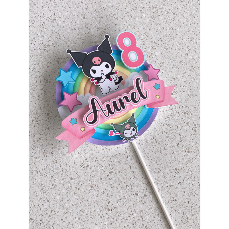 Kuromi Sanrio custom Theme 3D Happy Birthday Topper | Shopee Malaysia