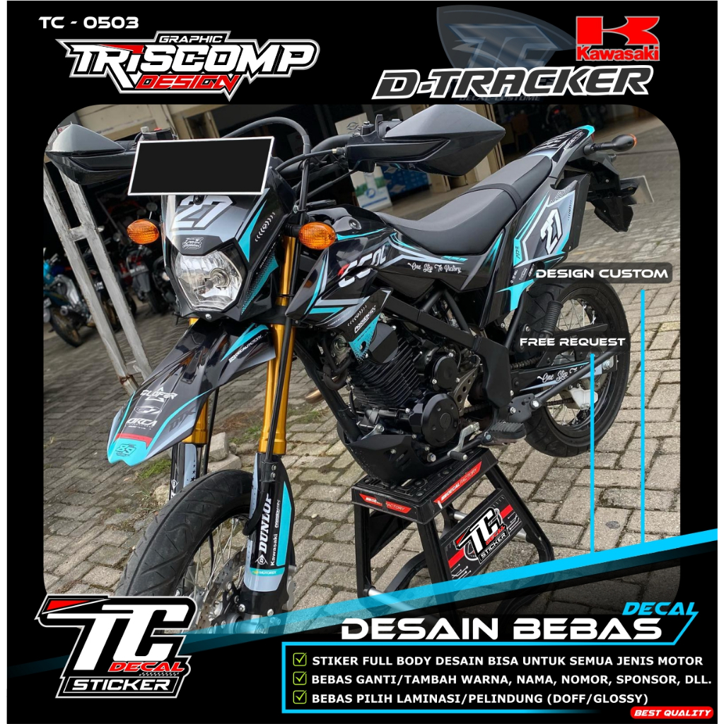 Can request Decal sticker Dtracker 150 New Fullbody motif Racing custom ...