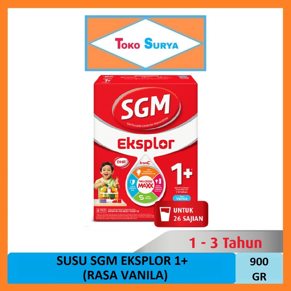 Sgm Eksplor 1+ Vanilla Age 1-3 Years Children's Growth Milk Powder 900 ...