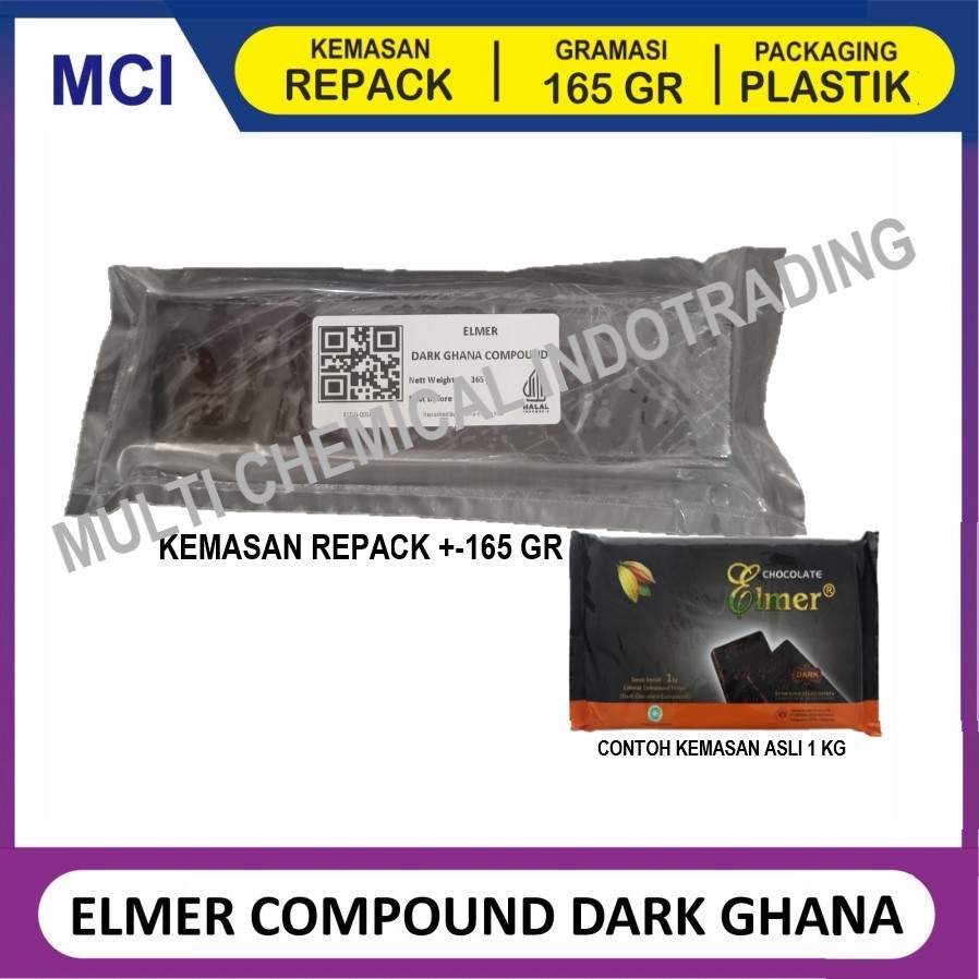 Elmer CHOCOLATE BAR / CHOCOLATE COMPOUND REPACK 165 GR - DARK GHANA ...