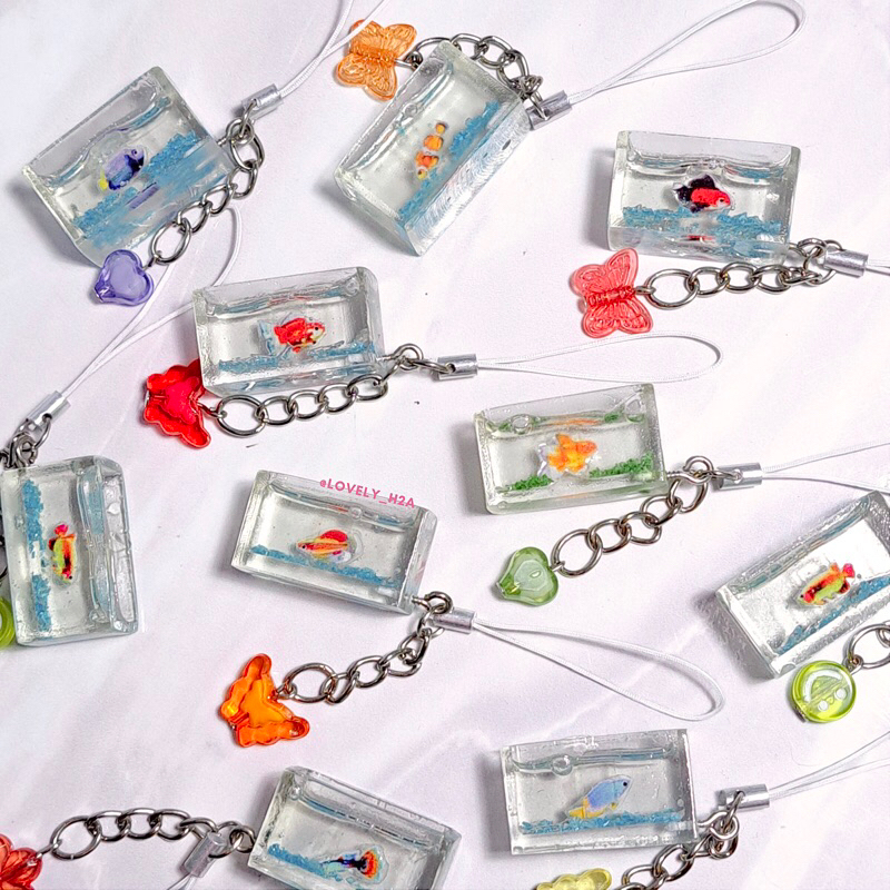 HP Fish tank phone straps phone charm fish aquarium for cell phones ...