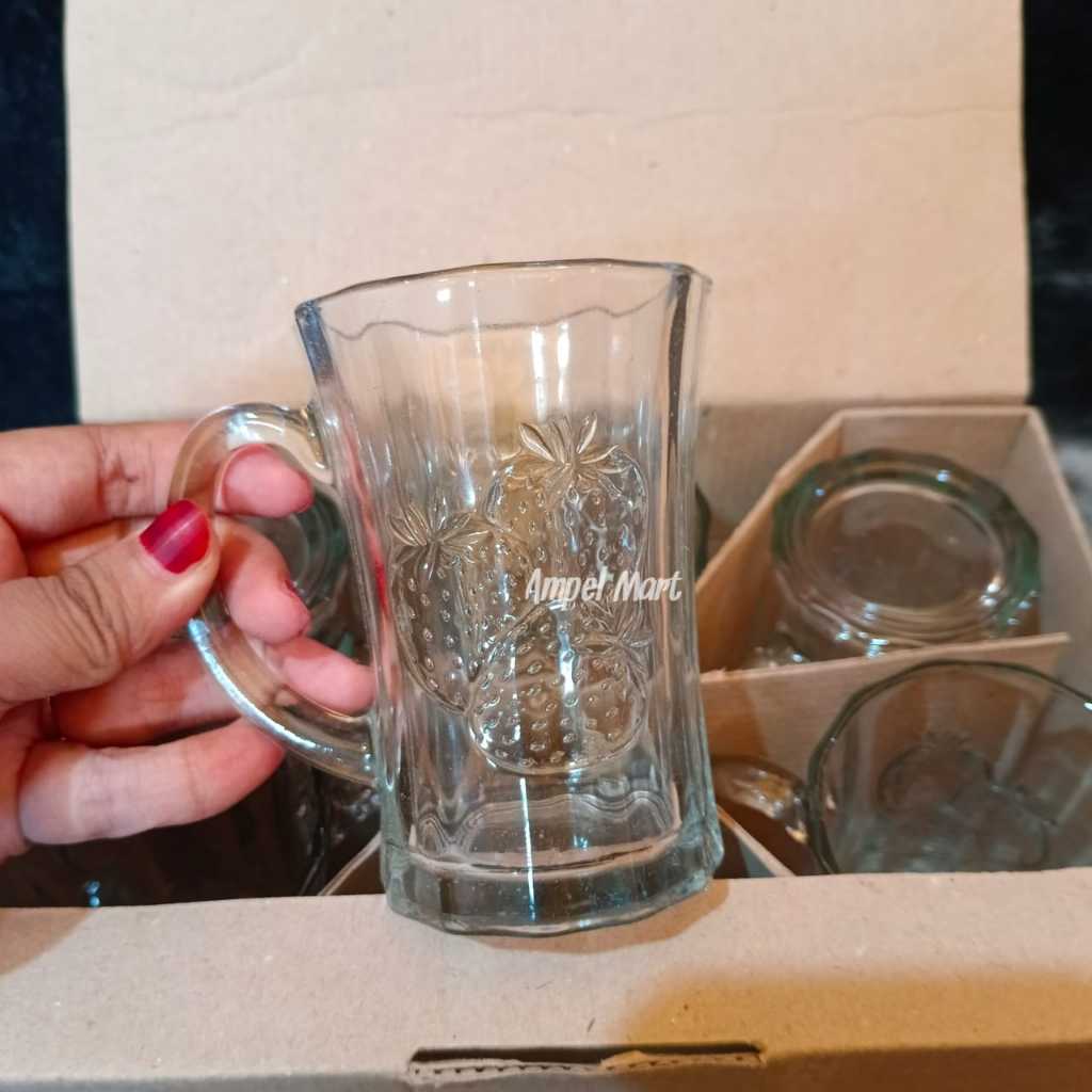 Strawberry Clear Tea Glass Tea Glass Set Sahi Tea Set Tea Cup Clear ...