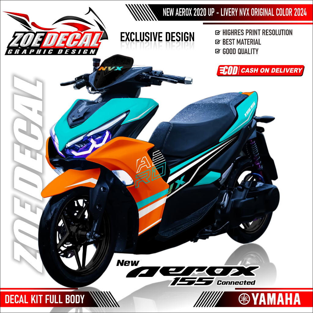 Terbaru Decal Sticker Full Body Aerox New 155 Connected /ABS livery ...