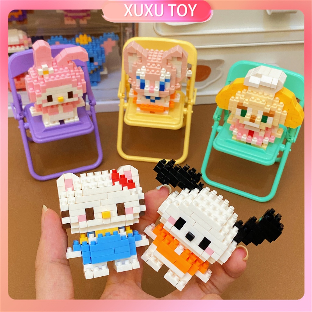 Xuxu TOYS Mini Cartoon Toy Block Mickey Nano Block Sanrio Cartoon Model ...