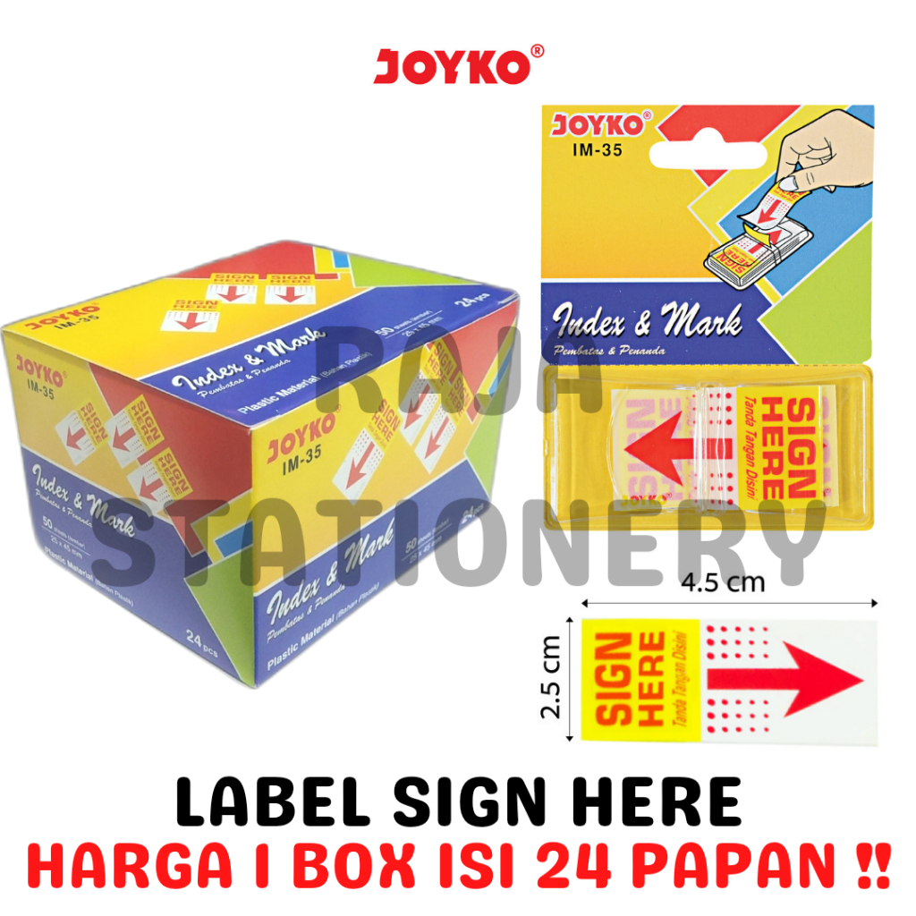Joyko SIGN HERE LABEL MEMO STICK JOYKO MEMO SIGNS HERE "SIGN HERE ...