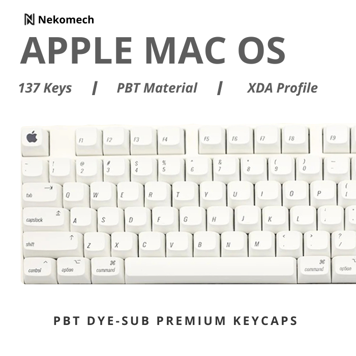 Nekomech Apple MAC OS Keycaps - PBT Dyesub XDA Profile Keycap Set ...
