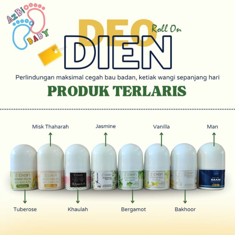 Dien - Deo Dien Deodorant Roll on Anti Boycott 50ml halal bpom | Shopee ...