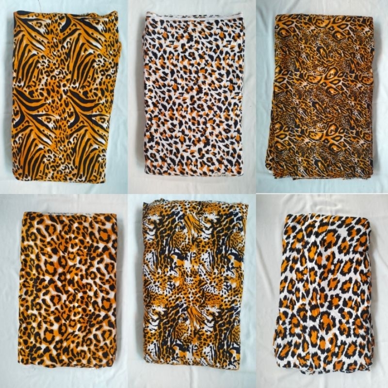 Rayon / Santung / Shantung fabric with Tiger Motif (price per 0.5 m ...