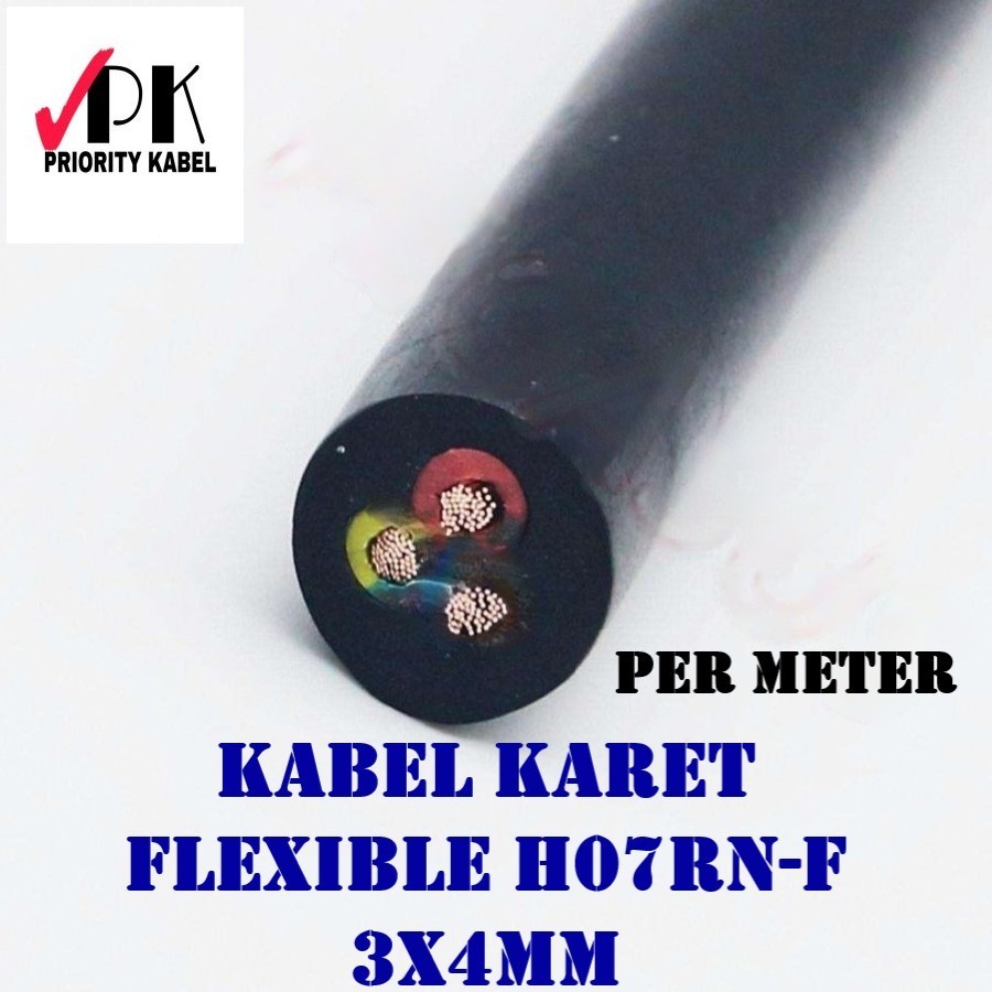Pegasus Flexible Rubber Cable H07RN-F 3x4 3x4mm (PER METER) | Shopee ...