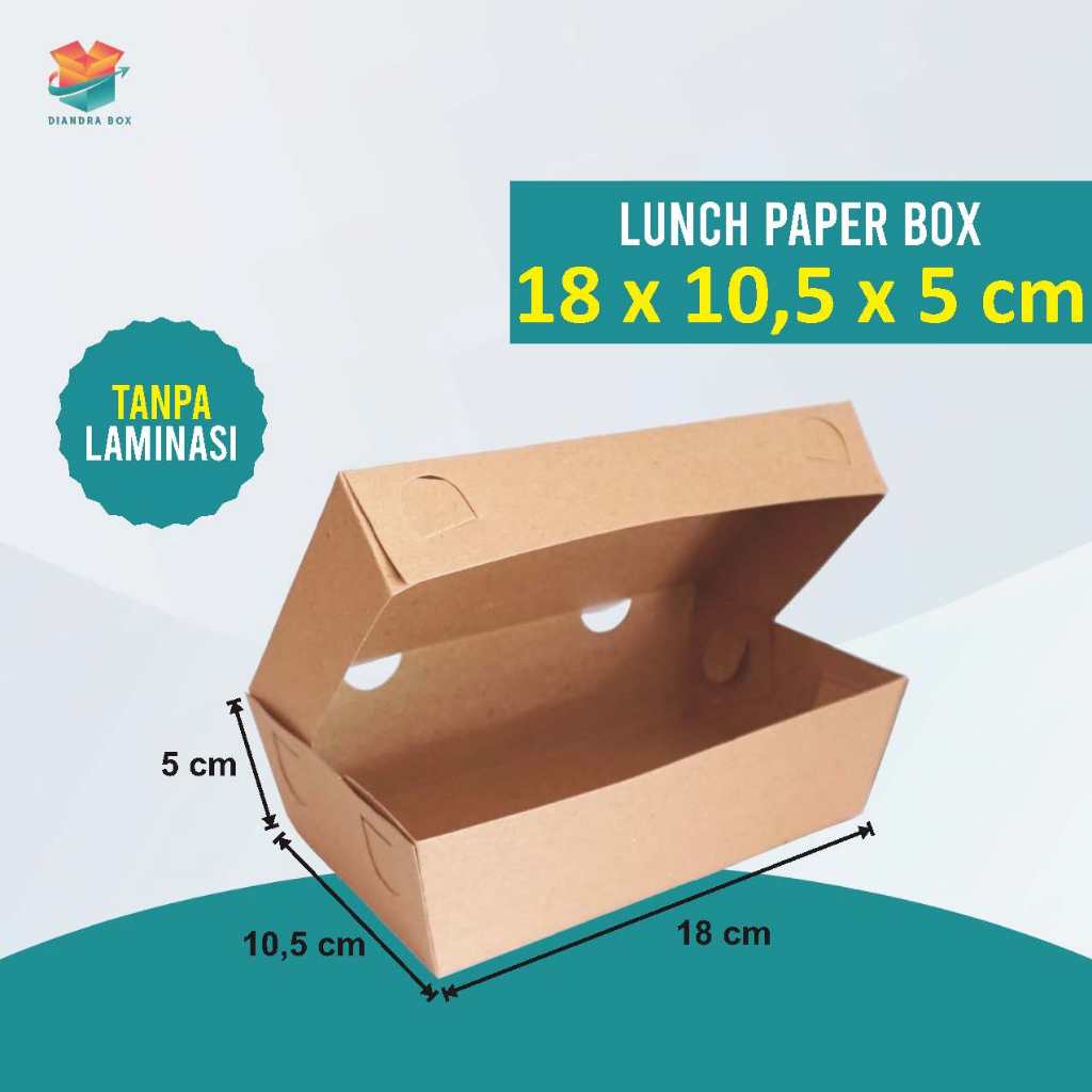 Lunch Box 18 x 10.5 x 5 cm | RICE CARDBOARD | Brown Kraft Paper Lunch ...