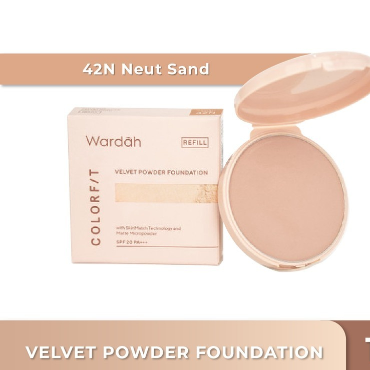Wardah Colorfit Velvet Powder Foundation Refill - Compact Powder With ...