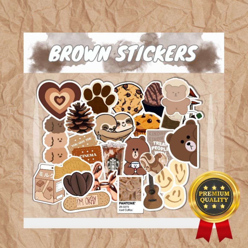 50pcs+ AESTHETIC CHOCOLATE STICKER | Brown TUMBLR AESTHETIC STICKER ...