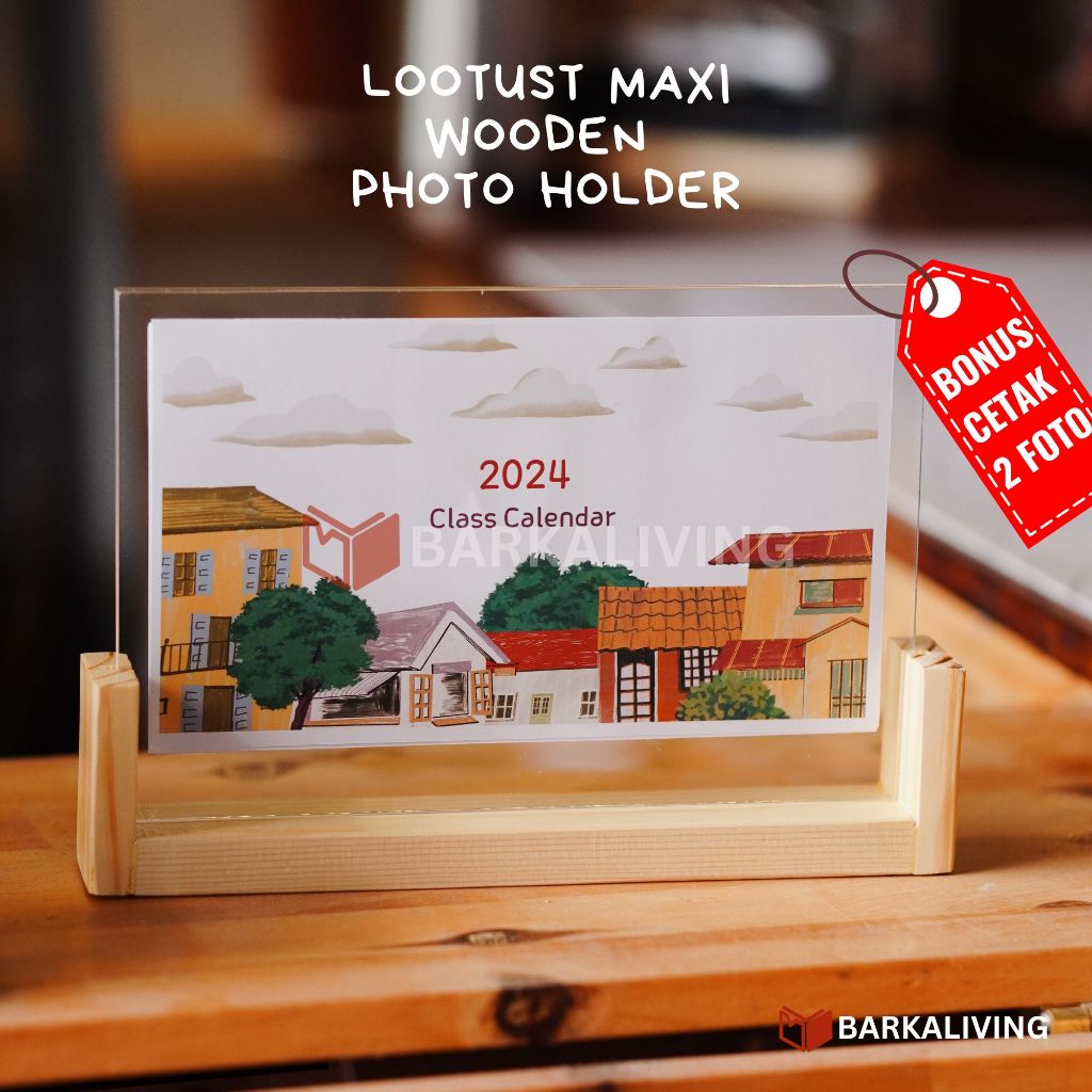 KAYU Looust Maxi Aesthetic Photo Frame Stand Acrylic Wood Photo Holder ...