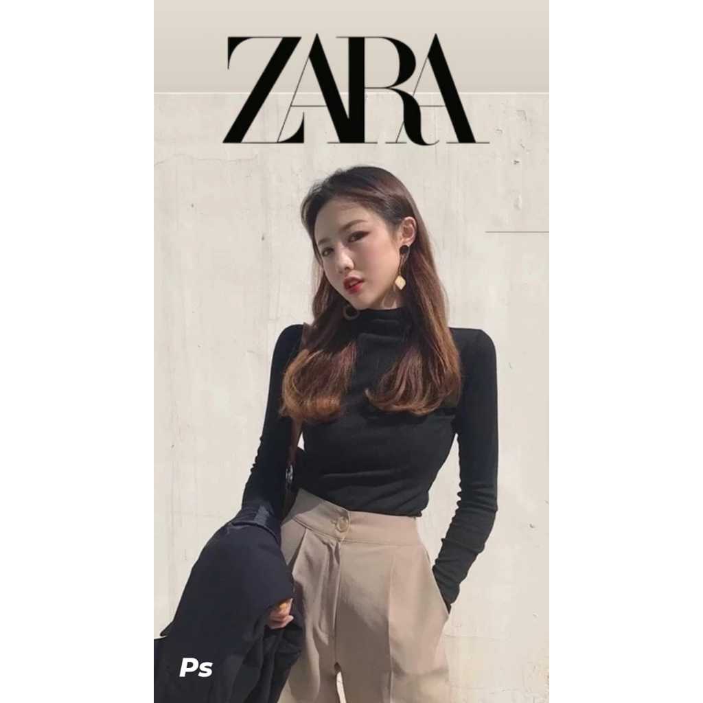 Cuff INNER TURTLE NECK ZARA FULL TAG AND LABEL ZARA PREMIUM | Shopee ...